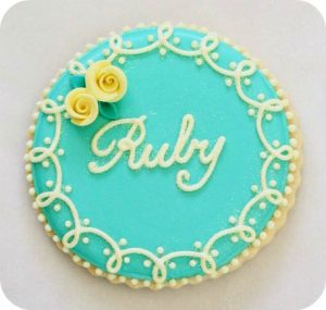 ruby name tag cookie favour | Sweetopia
