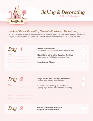 Cookie Making Schedule {Free Printables} & Ballet Tutu Cookies
