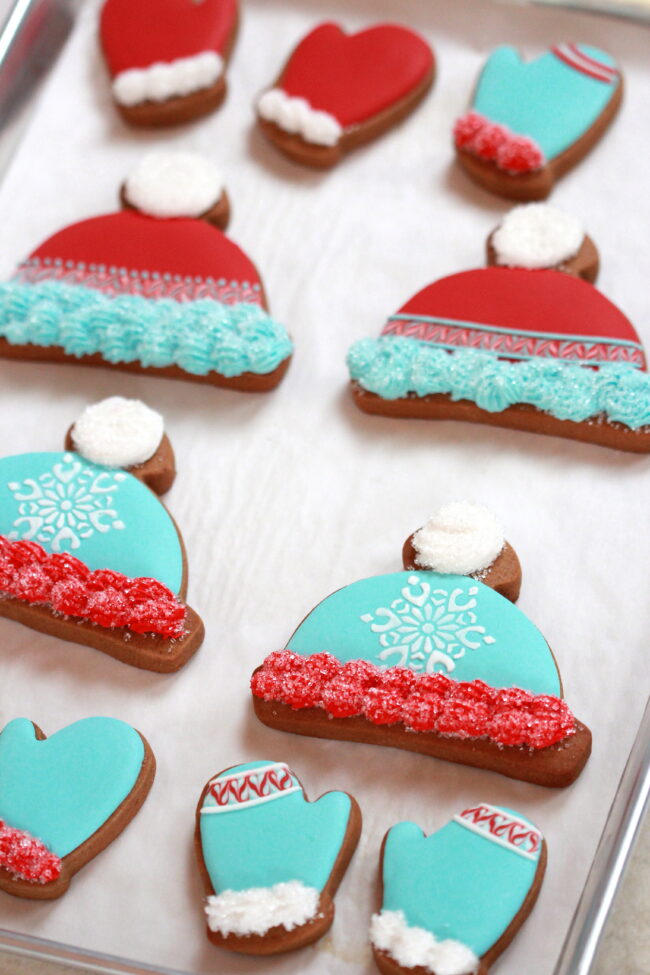 Winter Hat & Mitten Decorated Cookie How-To