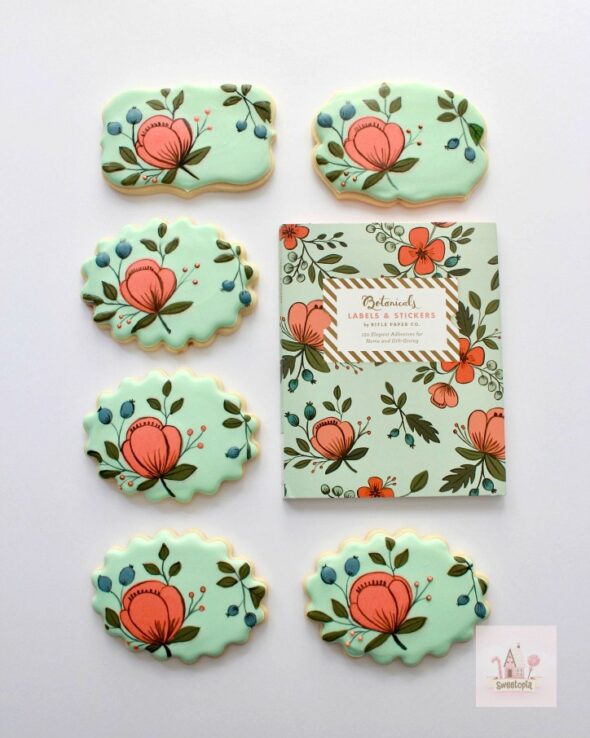 Rifle Paper Co Botanical Flower Pattern Decorated Cookies Sweetopia ...