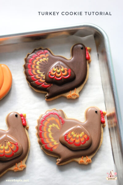 How to Decorate Turkey Cookies with Royal Icing