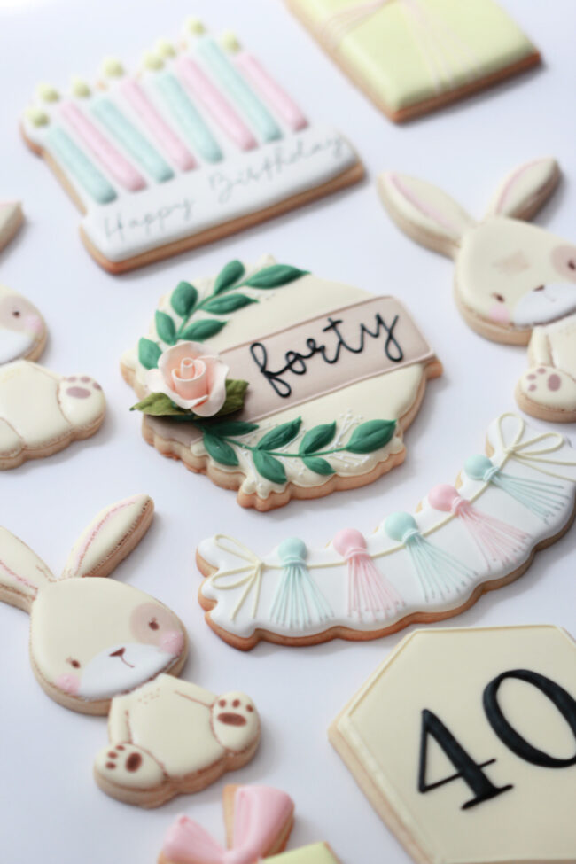 Hoppy Birthday Bunny Decorated Cookies (Video)