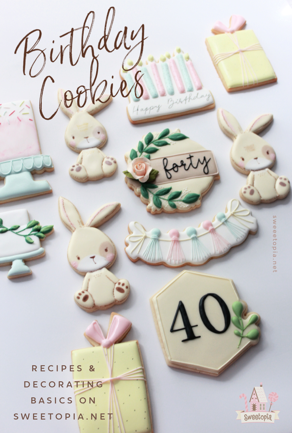 Hoppy Birthday Bunny Decorated Cookies (Video) | Sweetopia